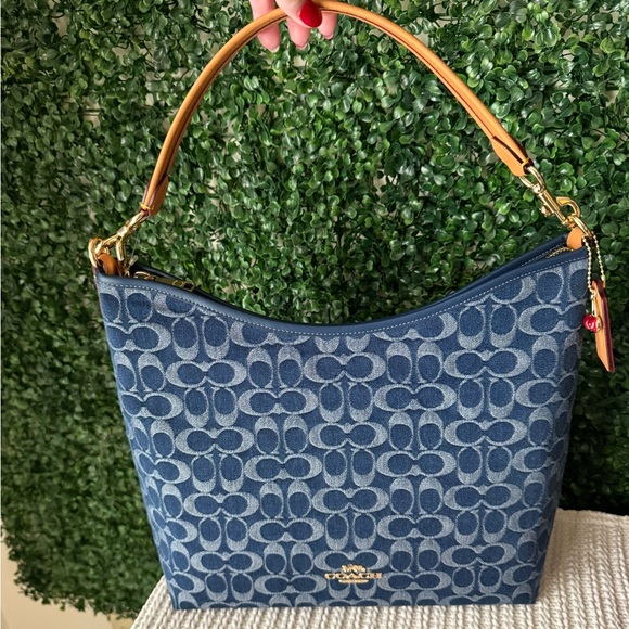 Coach | Bags | Coach Denim Laurel Large Shoulder Bag Crossbody New ...